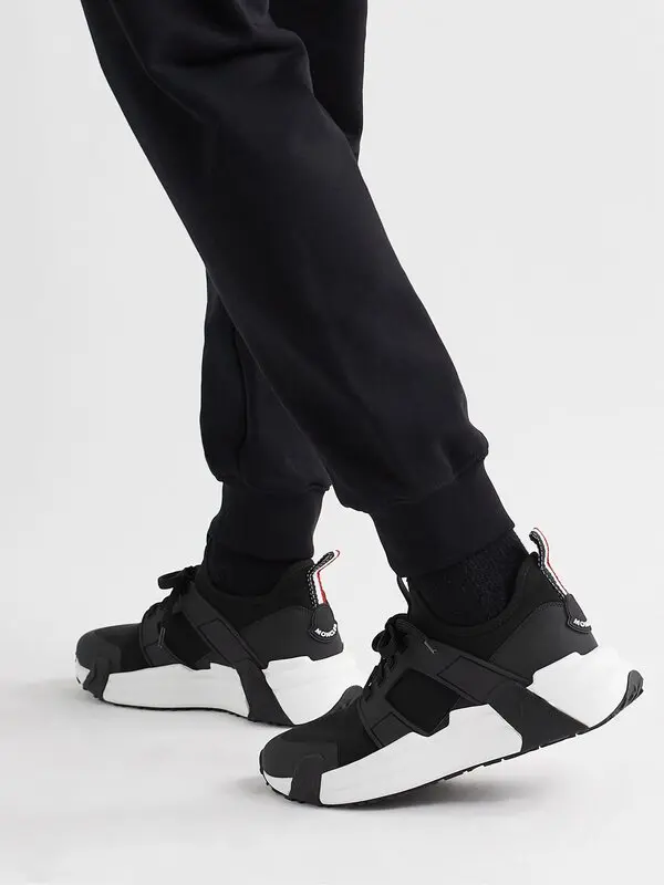 Moncler Lunarove Rubber And Leather-trimmed Neoprene Sneakers - Black