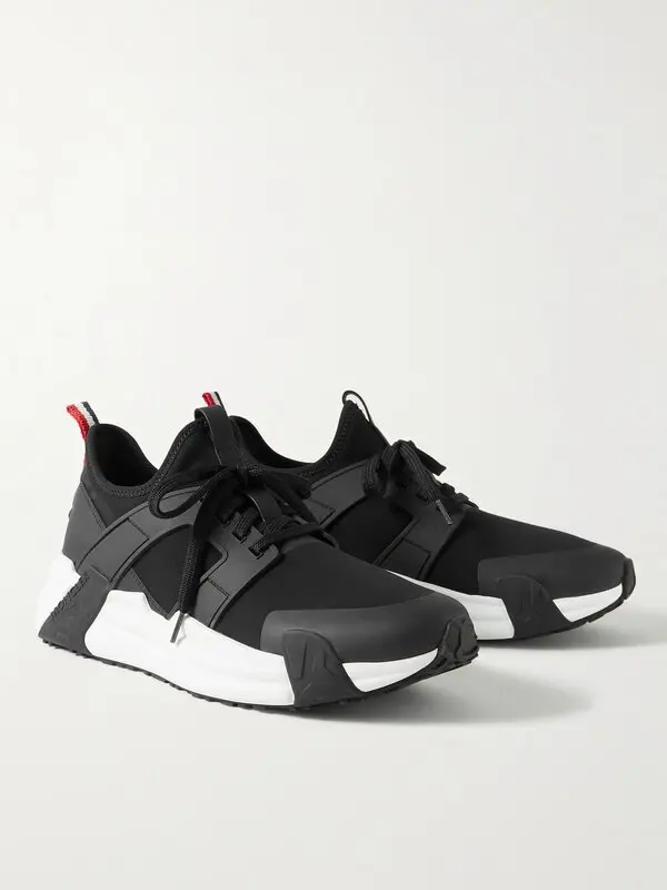 Moncler Lunarove Rubber And Leather-trimmed Neoprene Sneakers - Black