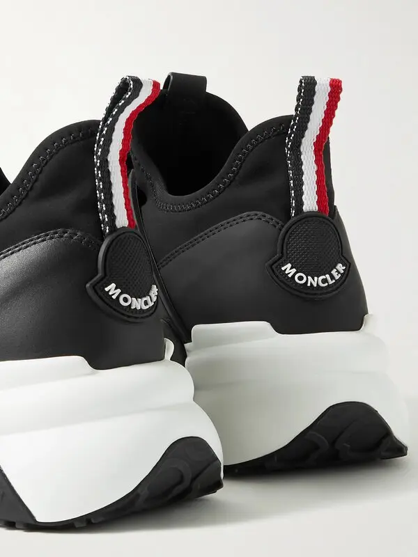 Moncler Lunarove Rubber And Leather-trimmed Neoprene Sneakers - Black