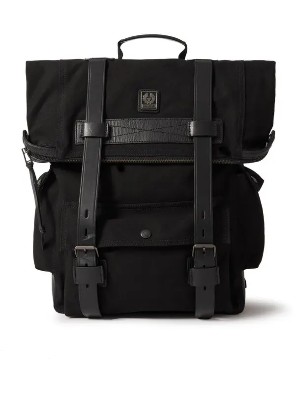 Belstaff Bruce Leather-trimmed Nylon-canvas Backpack