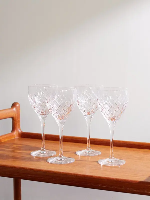 SOHO HOME Barwell Set Of Four Crystal Red Wine Glasses - Neutrals