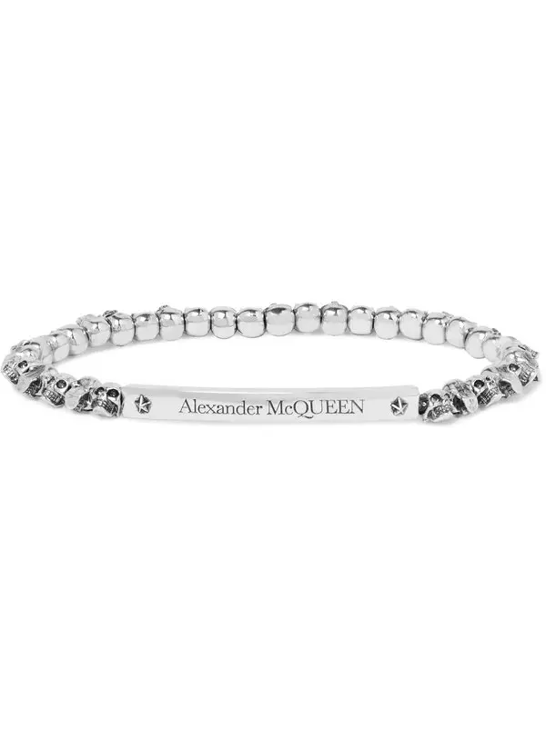 Alexander McQueen Plated Skull Bracelet - Silver