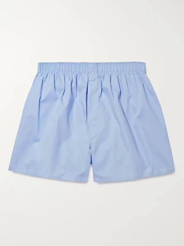 Sunspel Cotton Boxer Shorts - Blue