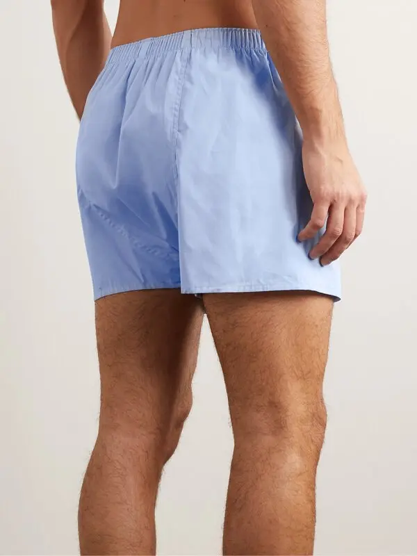Sunspel Cotton Boxer Shorts - Blue