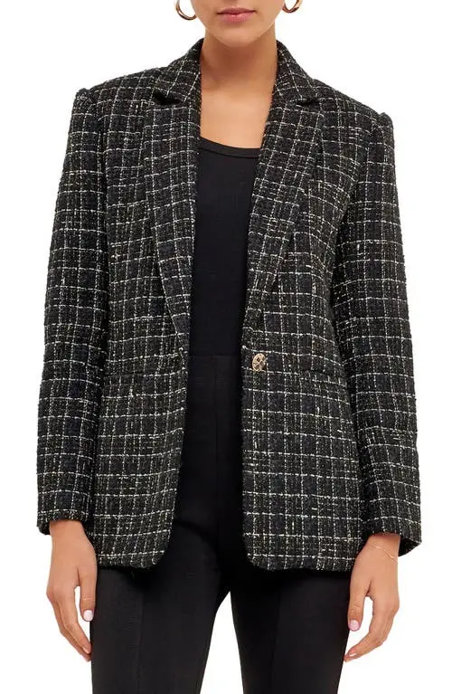 Endless Rose Tweed Blazer - Black