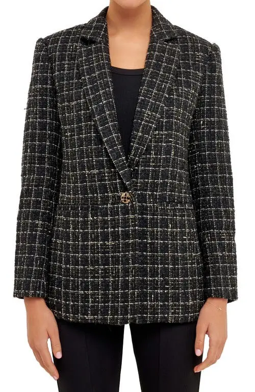 Endless Rose Tweed Blazer - Black