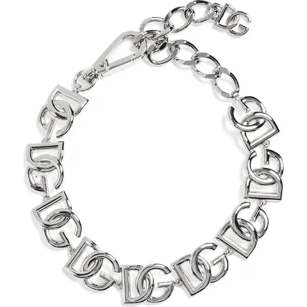 Dolce & Gabbana Logo Collar Necklace - Silver