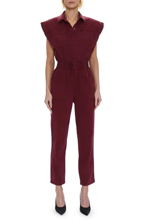 PISTOLA Rosie Cotton Jumpsuit With Padded Shoulder