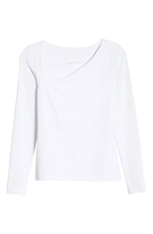 Susana Monaco Diagonal Neck Long Sleeve Top - Sugar