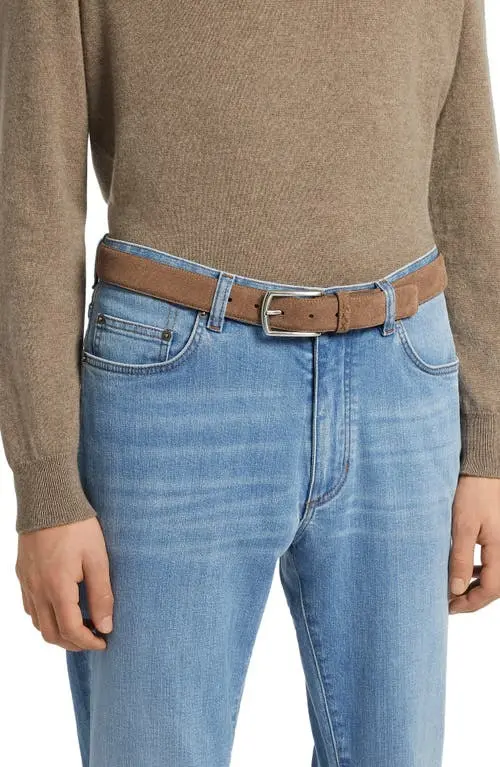 Zegna Suede Belt - Beige