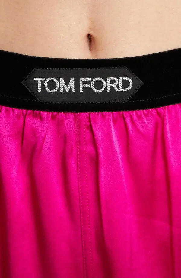 TOM FORD Stretch Silk Satin Pajama Shorts - Hot Pink