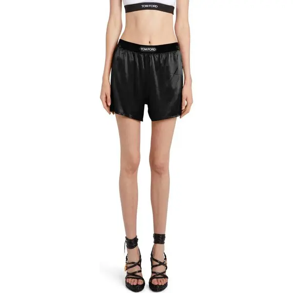 TOM FORD Stretch Silk Satin Pajama Shorts - Lb999 Black