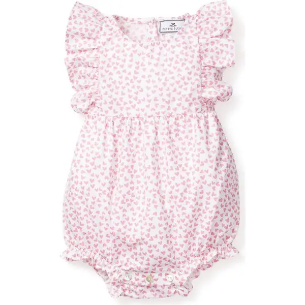 PETITE PLUME Heart Print Romper - Pink