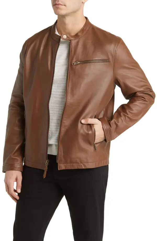 THE FRYE COMPANY Café Racer Leather Jacket