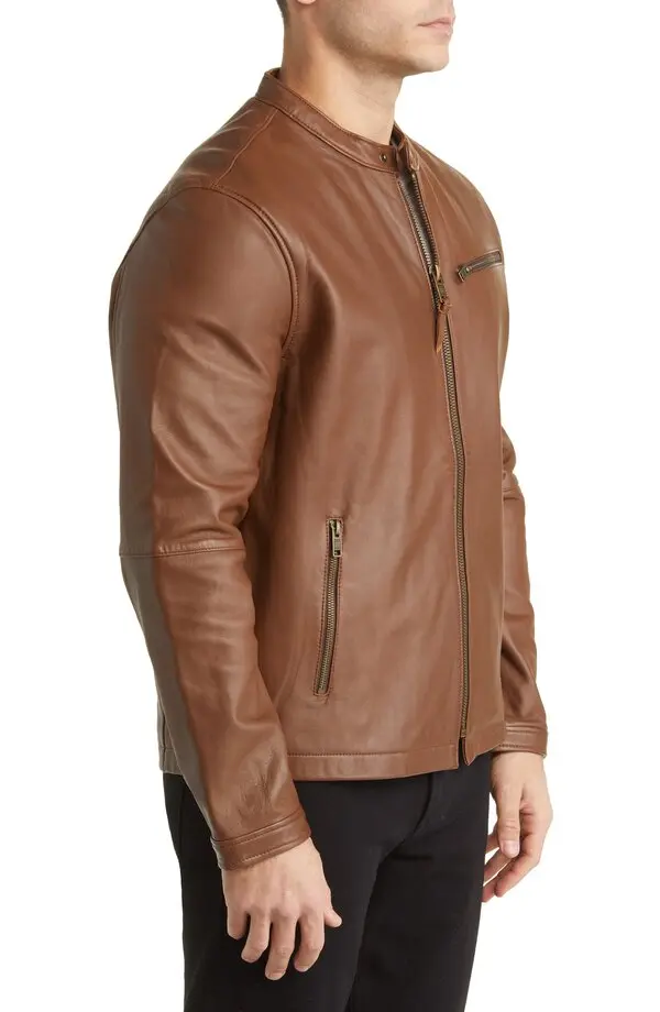 THE FRYE COMPANY Café Racer Leather Jacket