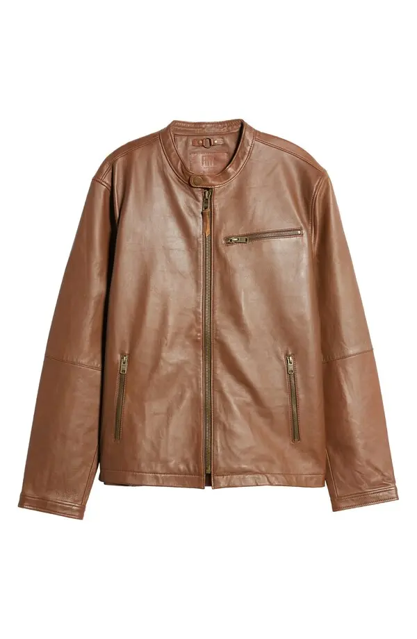 THE FRYE COMPANY Café Racer Leather Jacket