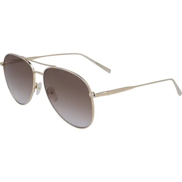 Longchamp Classic 59mm Gradient Aviator Sunglasses - Gold/ Brown Gradient