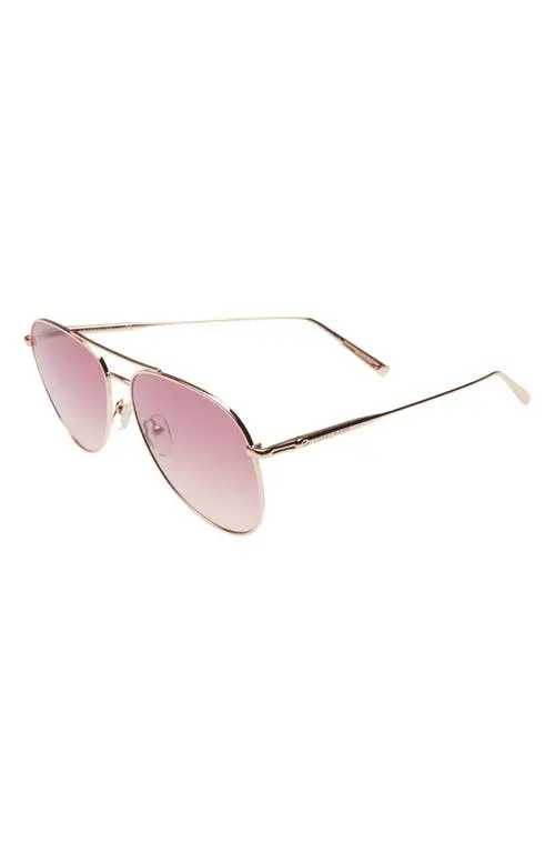 Longchamp Classic 59mm Gradient Aviator Sunglasses - Rose Gold/ Rose Gradient
