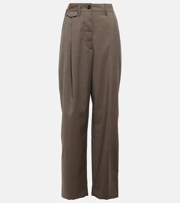 TOTEME High-rise Wide-leg Wool Pants