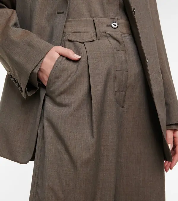 TOTEME High-rise Wide-leg Wool Pants