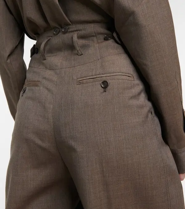 TOTEME High-rise Wide-leg Wool Pants
