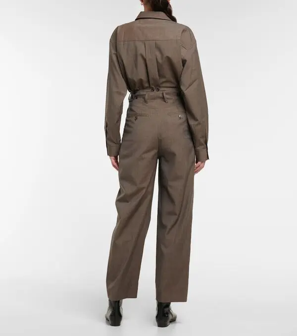 TOTEME High-rise Wide-leg Wool Pants