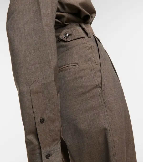 TOTEME High-rise Wide-leg Wool Pants