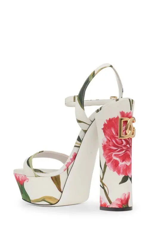 Dolce & Gabbana Keira Floral Block Heel Platform Sandal
