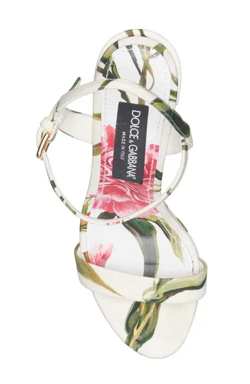 Dolce & Gabbana Keira Floral Block Heel Platform Sandal