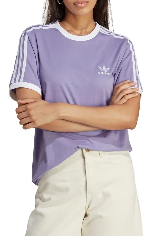 Adidas Adicolor Classics 3-stripes Cotton T-shirt - Magic Lilac