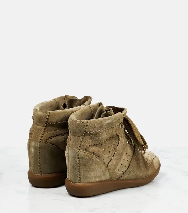 Isabel Marant Étoile Bobby Suede Wedge Sneakers - Grey