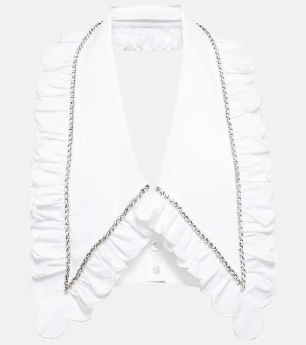 AREA Crystal-embellished Cotton Collar