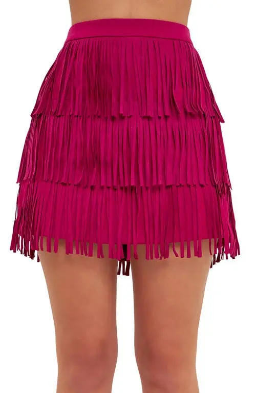 Endless Rose Faux Suede Mini Skirt - Berry