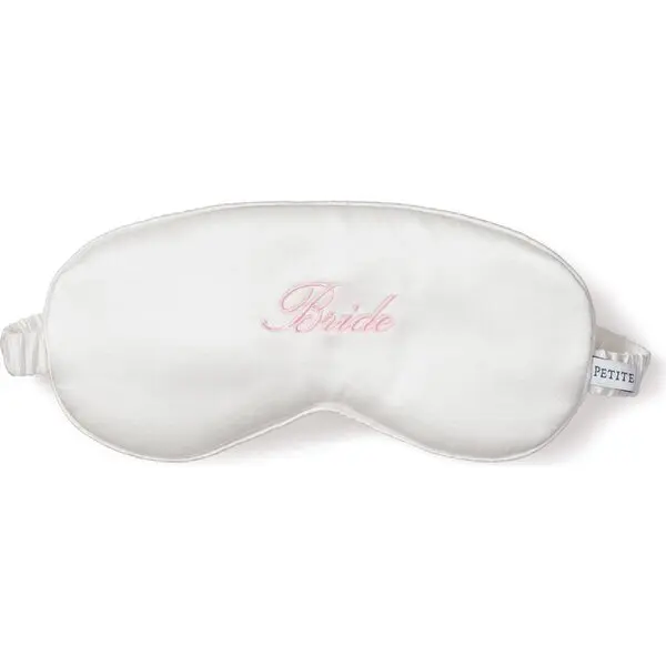 PETITE PLUME Bride Silk Sleep Mask - White