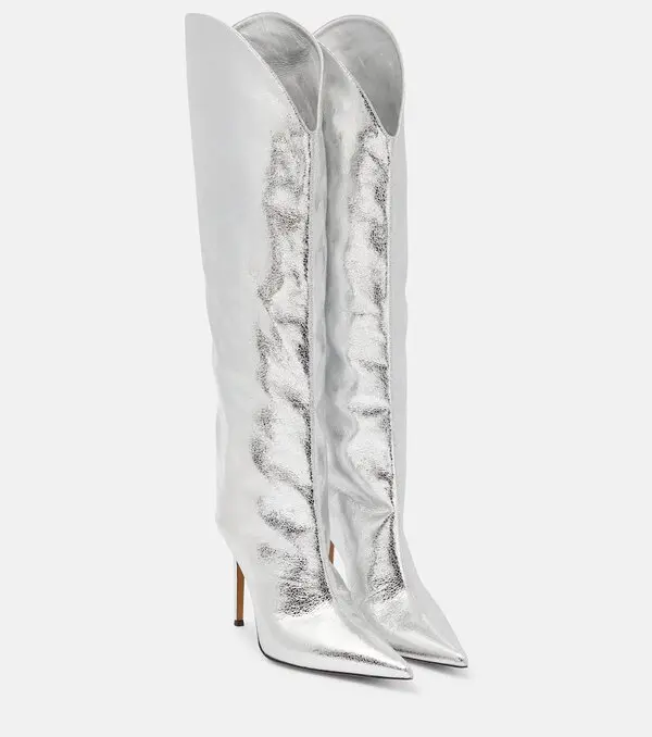 Alexandre Vauthier Metallic Leather Over-the-knee Boots