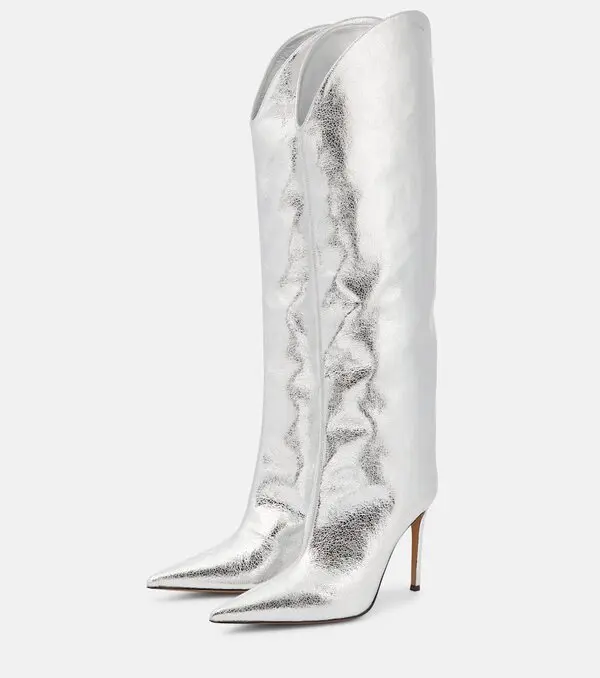 Alexandre Vauthier Metallic Leather Over-the-knee Boots