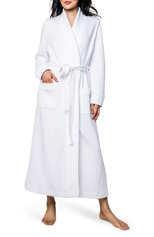 PETITE PLUME Ophelia Textured Matelassé Robe - White