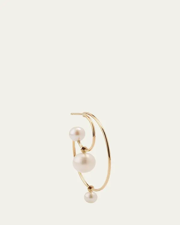 Sophie Bille Brahe Bain Perle Double Hoop Earring - Gold