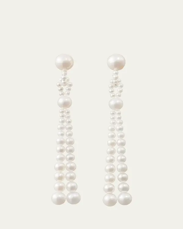 Sophie Bille Brahe Opera Freshwater Pearl Tassel Earrings - Gold