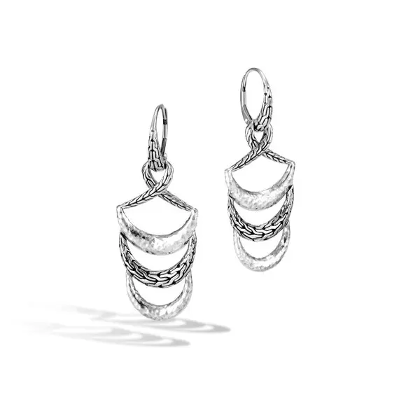John Hardy Classic Chain Hammered Drop Earrings