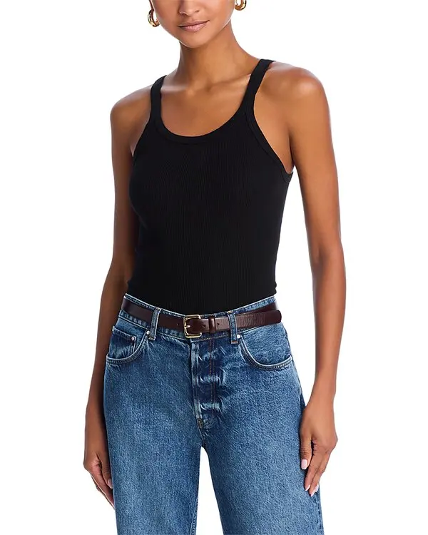 RE/DONE Ribbed Cotton Tank - Black