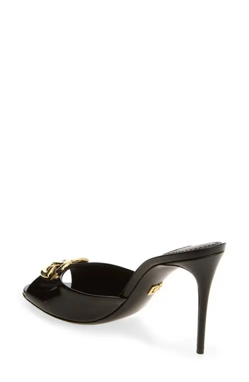 Dolce & Gabbana Dg Logo Patent Leather Sandals