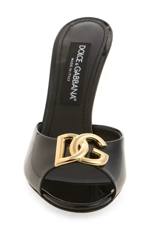Dolce & Gabbana Dg Logo Patent Leather Sandals