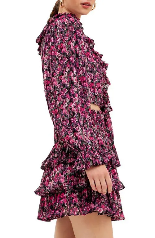 Endless Rose Floral Ruffle Wrap Top