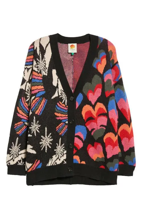 Farm Rio Mix Jacquard Pattern Cardigan