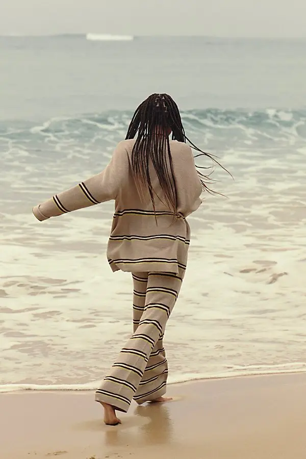 Free People Striped Sweater Set - French Oak Combo