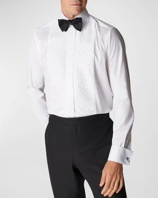 Eton Contemporary Fit Pique Formal Shirt With Swarovski Crystals