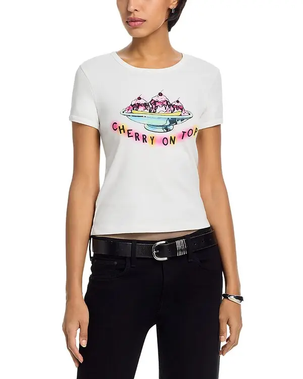 MOTHER The Itty Bitty Cotton Ringer Tee - Cherry On