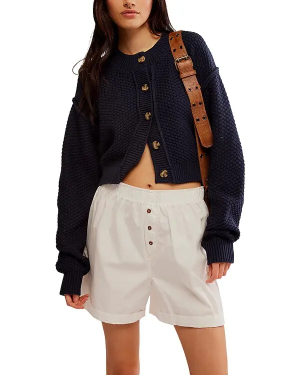 Free People Lila Cotton-blend Cardigan - Sky Captain