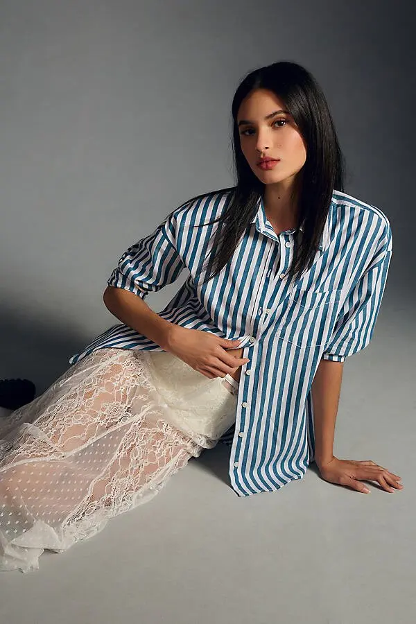 Maeve The Bennet Buttondown Shirt - Dark Blue